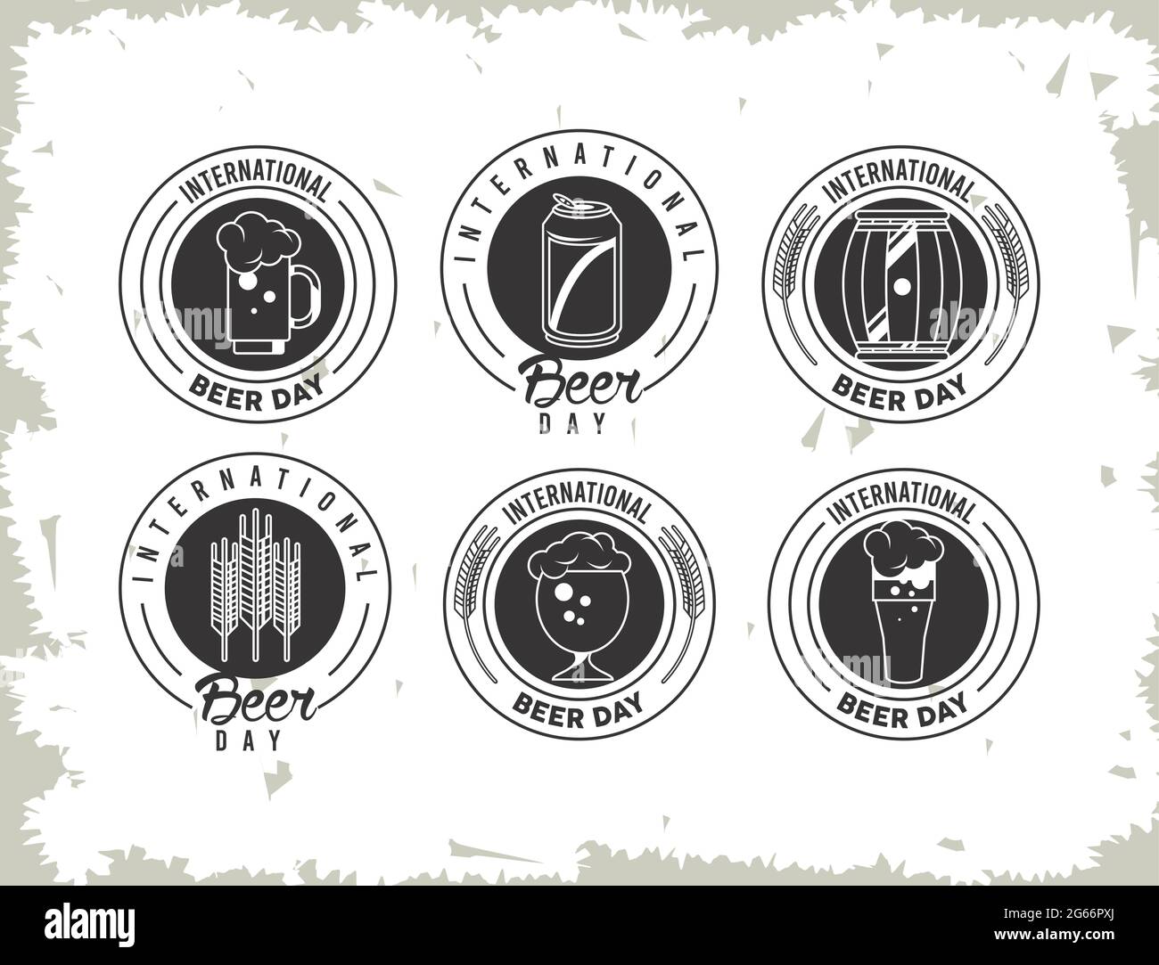 six beers emblems Stock Vector Image & Art - Alamy