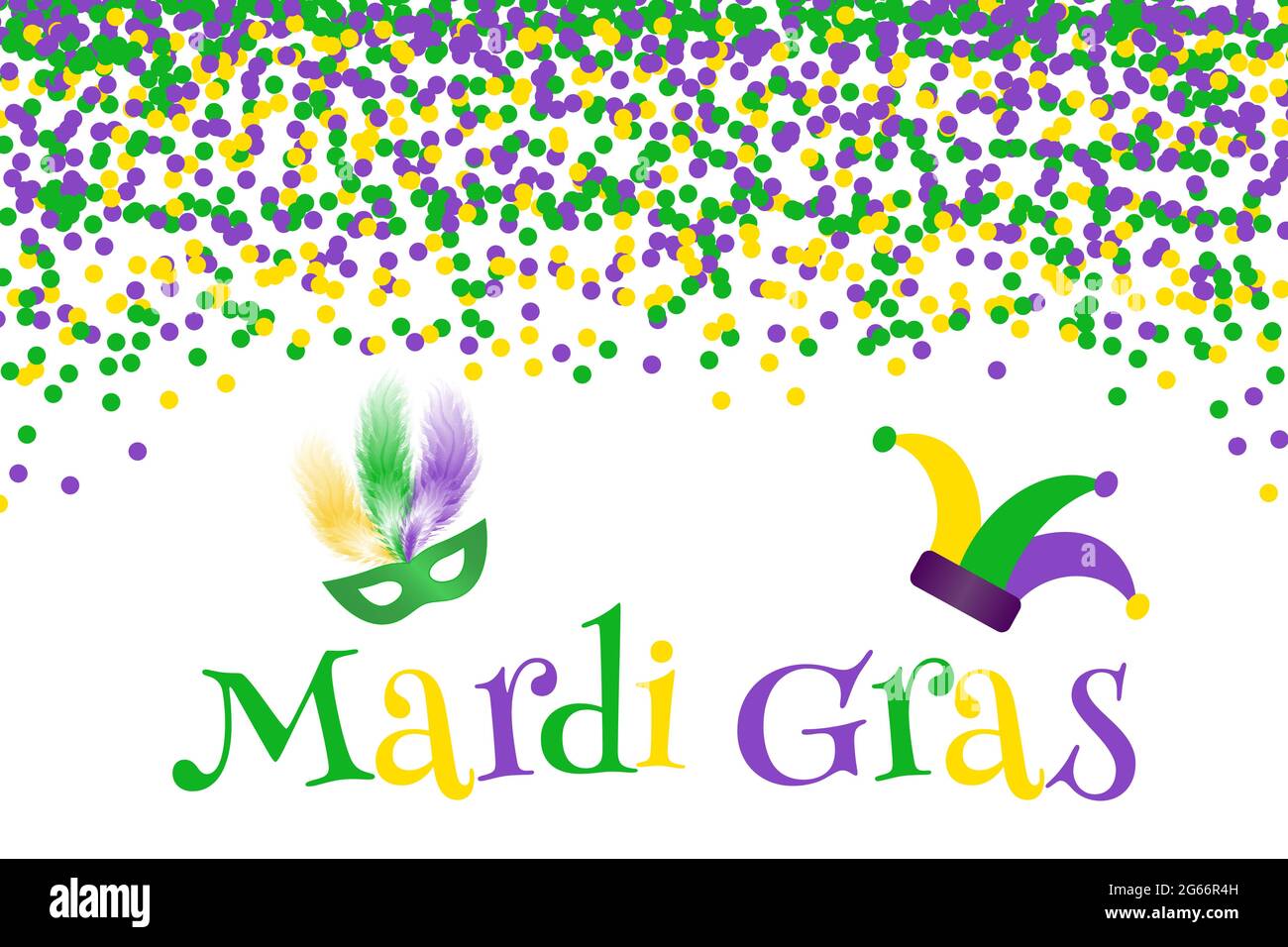 Mardi Gras carnival vector background with green, purple and yellow ...