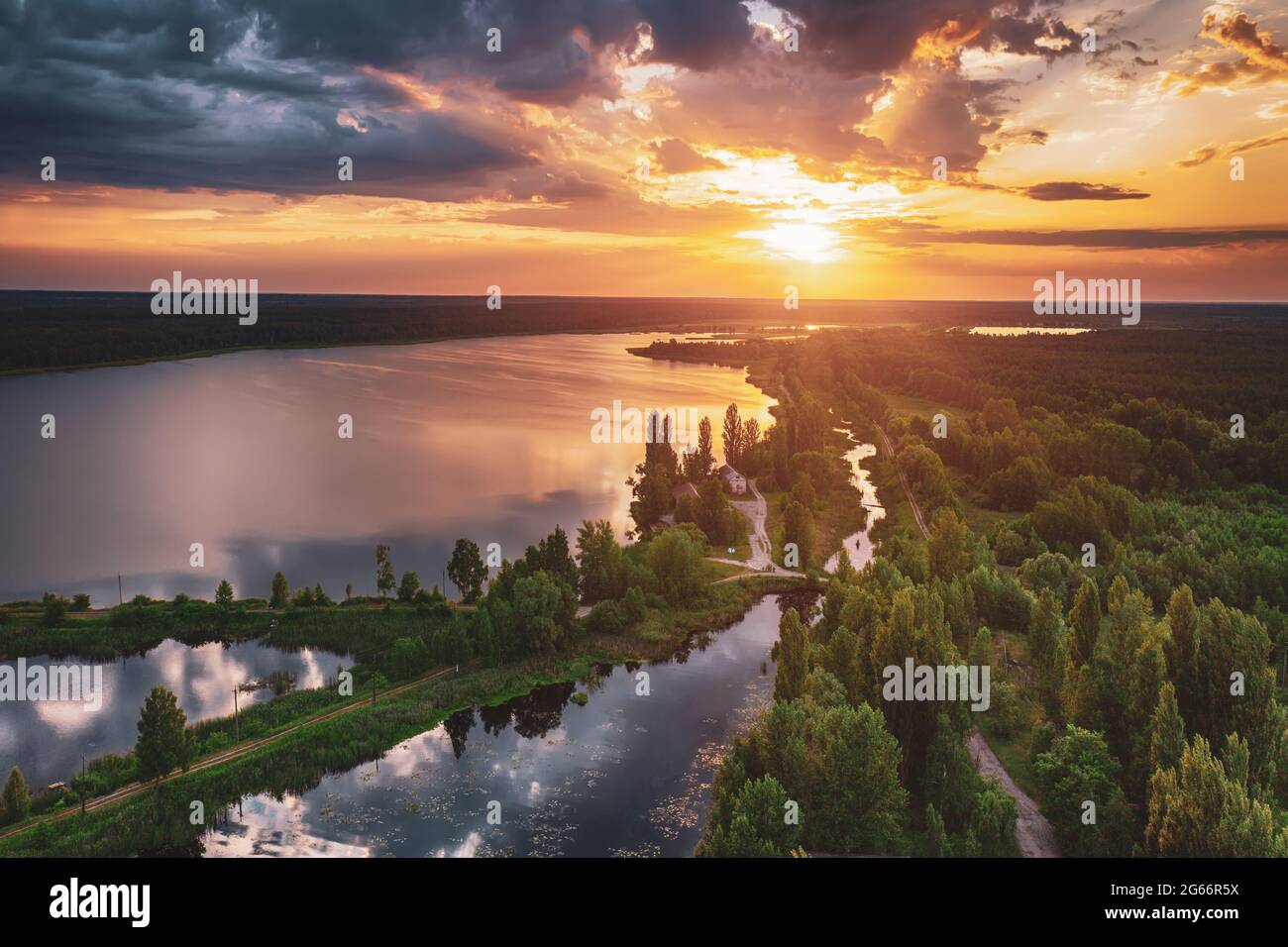 Rural summer sunset Stock Photo - Alamy