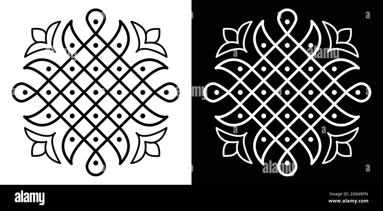 Indian Traditional and Cultural Rangoli or Kolam design concept of ...