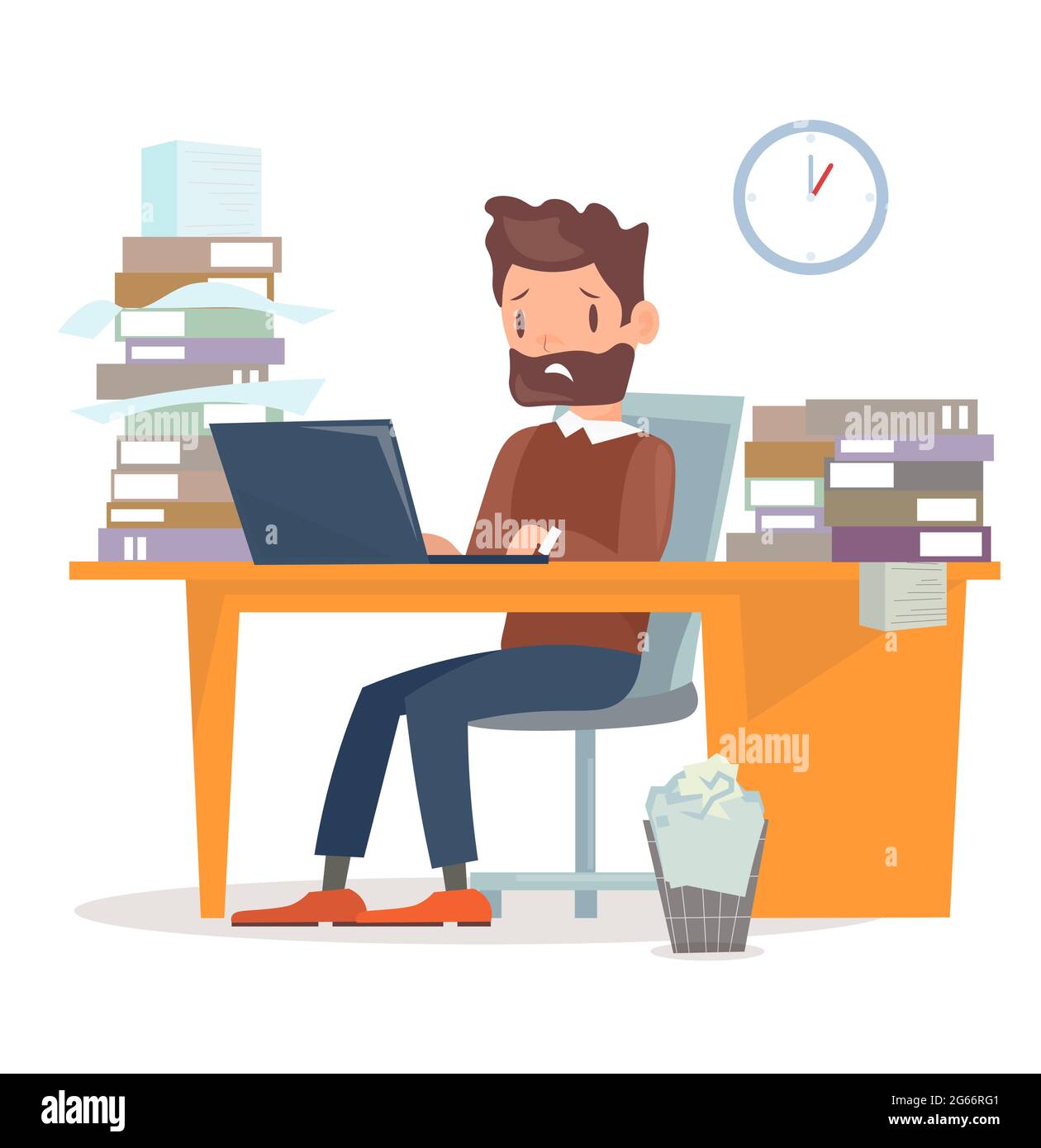 Office papers desk Stock Vector Images - Alamy