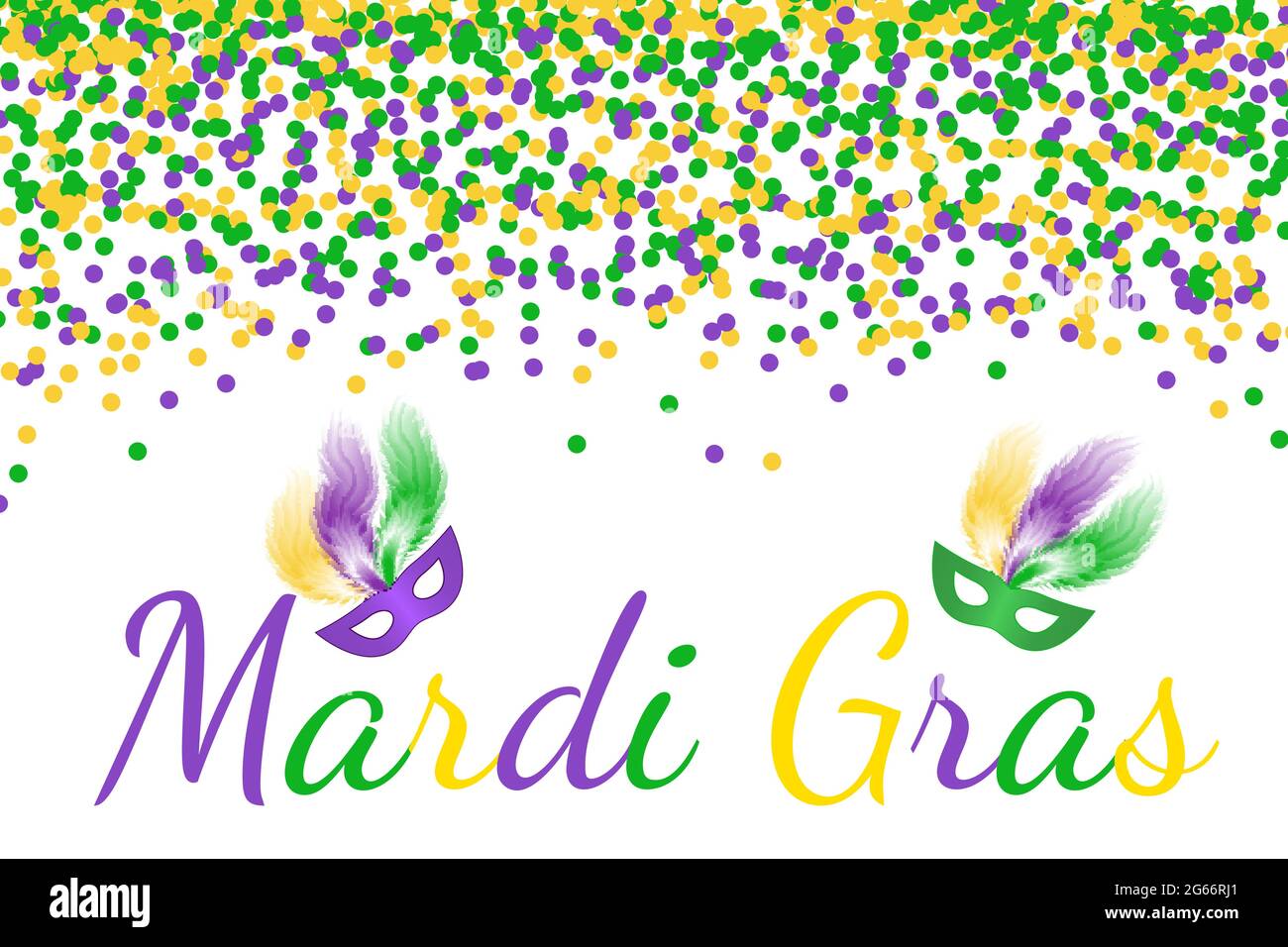 Mardi Gras carnival vector background with green, purple and yellow ...