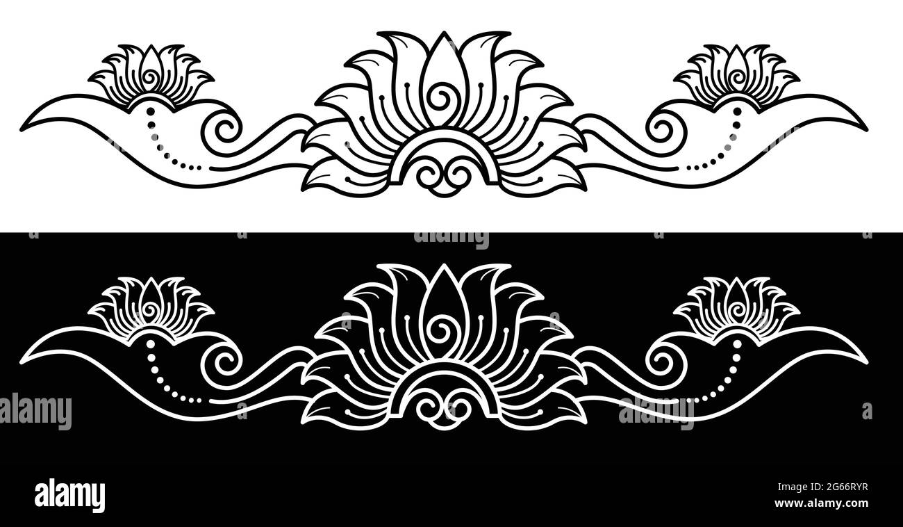 Indian Traditional and Cultural Border design concept of floral line ...