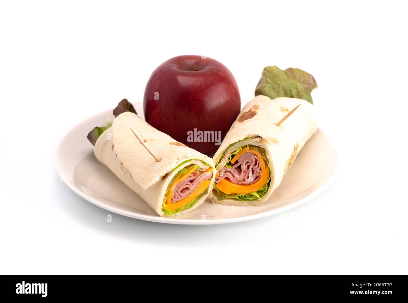 A Ham Cheese and Lettuce Wrap A Perfect Light and Healthy Lunch Stock ...
