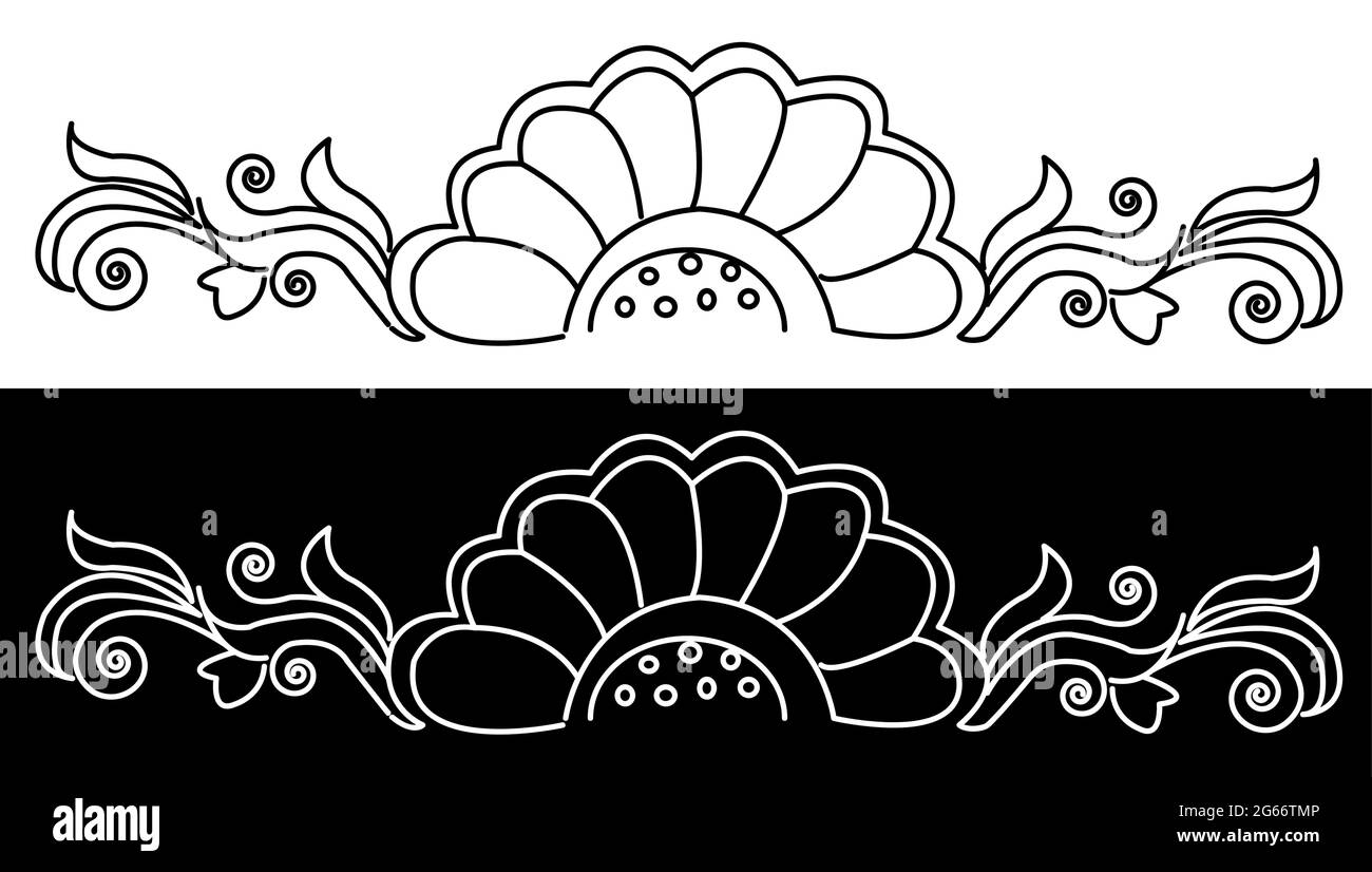 Indian Traditional and Cultural Border design concept of floral line ...