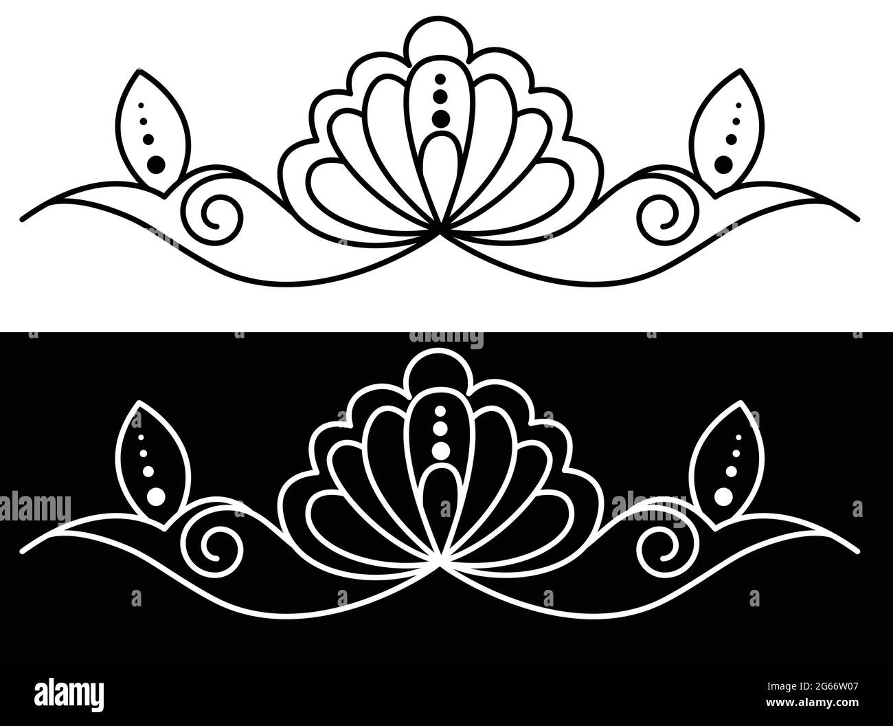 Indian Traditional and Cultural Border design concept of floral line ...