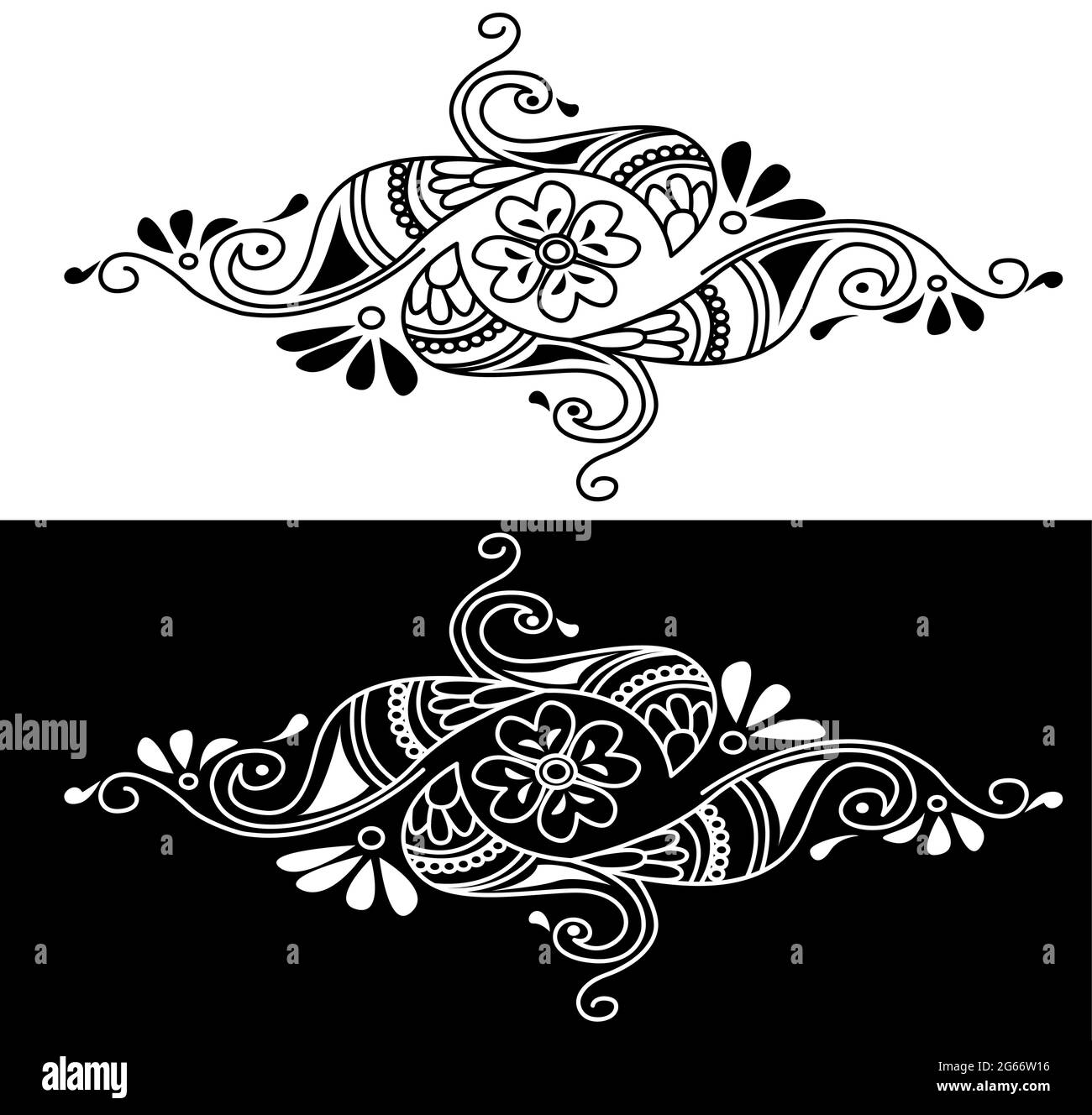 Indian Cultural Beautiful Alpona design concept of floral art isolated ...