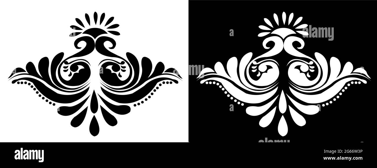 Indian Cultural Beautiful Alpona design concept of floral art isolated ...