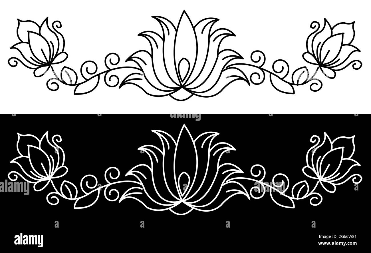 Indian Traditional and Cultural Border design concept of floral line ...