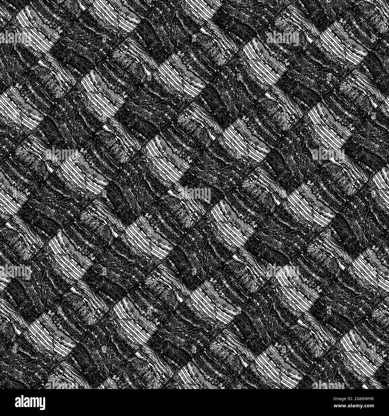 Seamless black white woven cloth geometric linen texture. Two tone ...