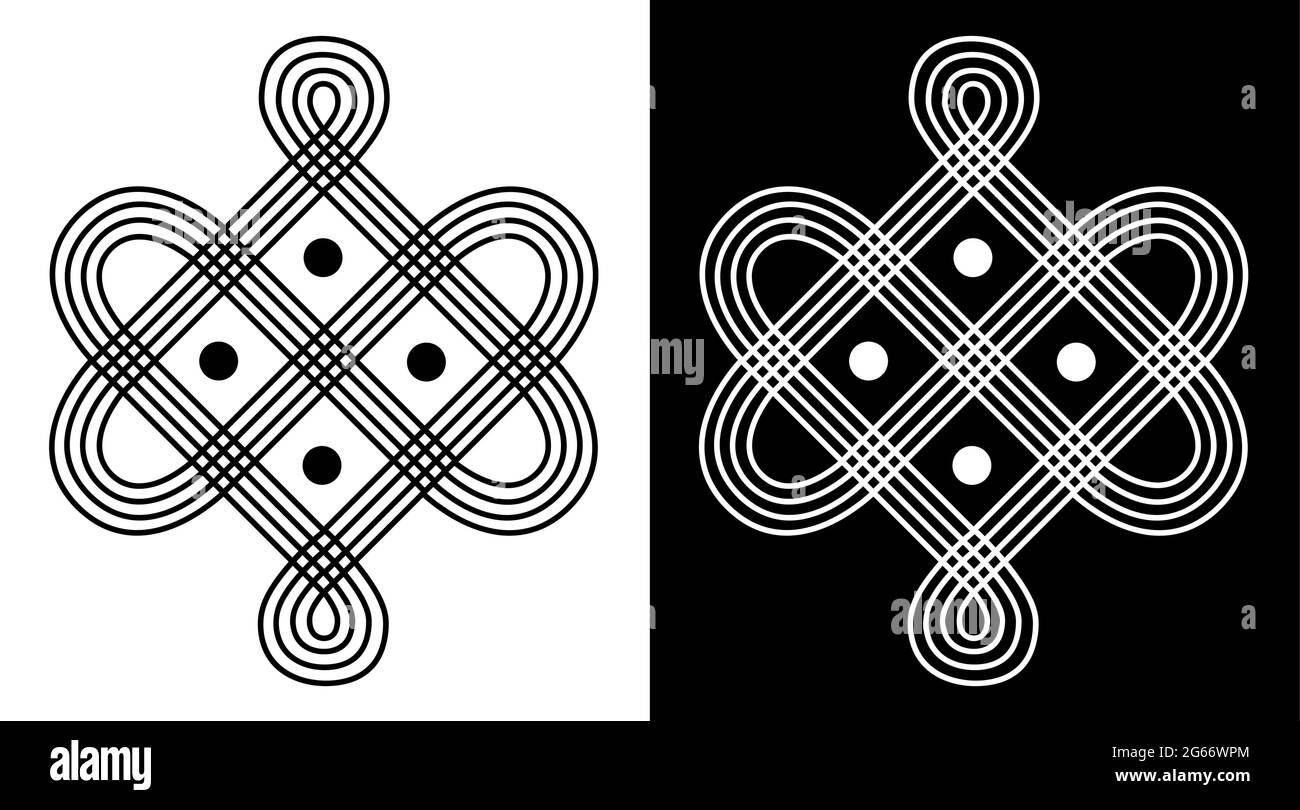 Rangoli Designs With Dots And Line Segments