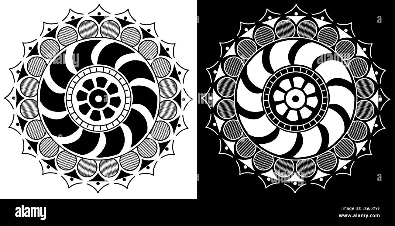 Indian Traditional and Cultural festive Rangoli Mandala design concept ...