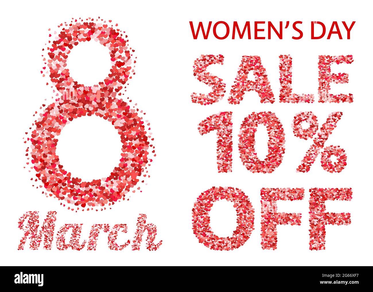 International Women s Day sale banner with letters and numbers of ...