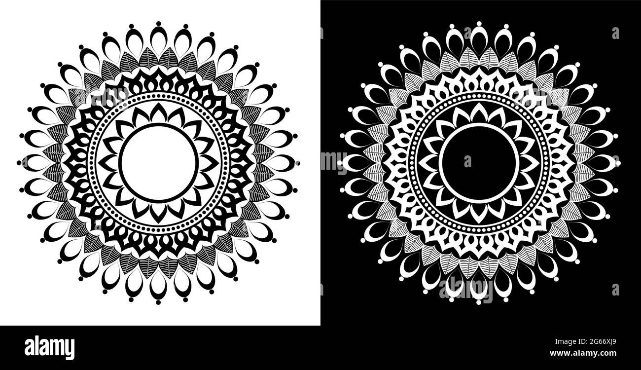 Indian Traditional and Cultural festive Rangoli Mandala design concept of floral art isolated on ...