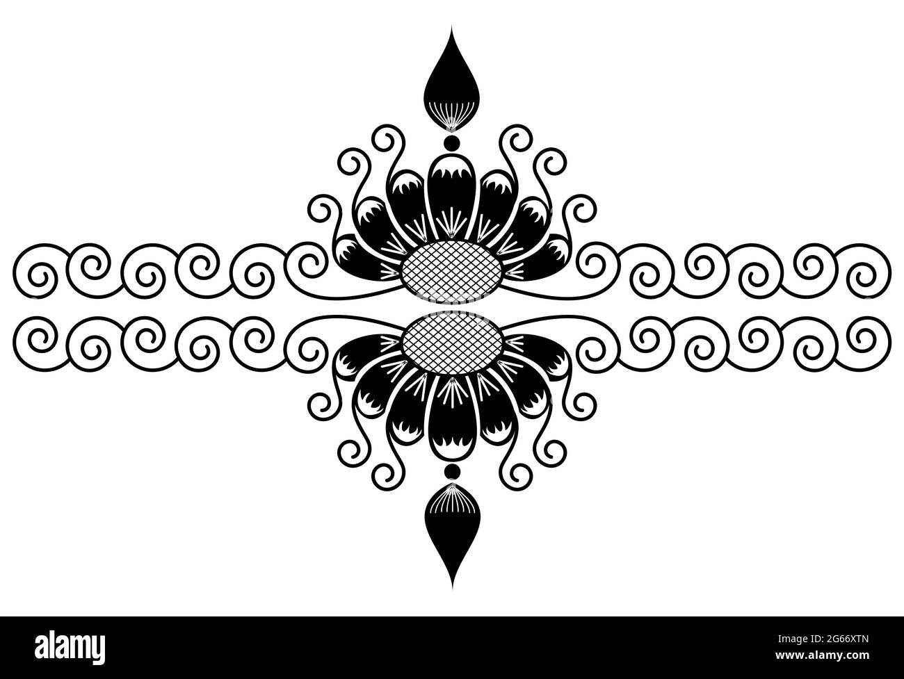 Indian Traditional and Cultural Border design concept of floral line ...