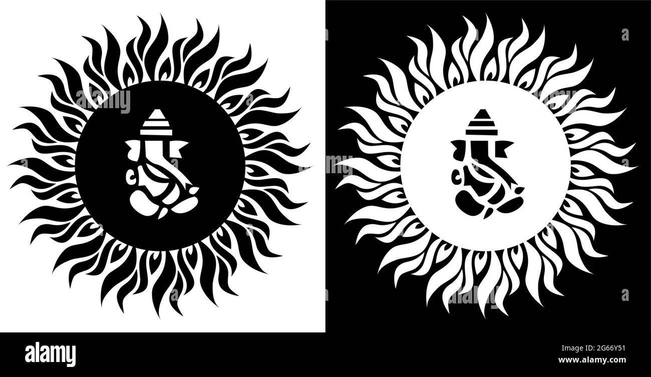 Lord ganesh vector design concept of floral art and petals isolated on ...