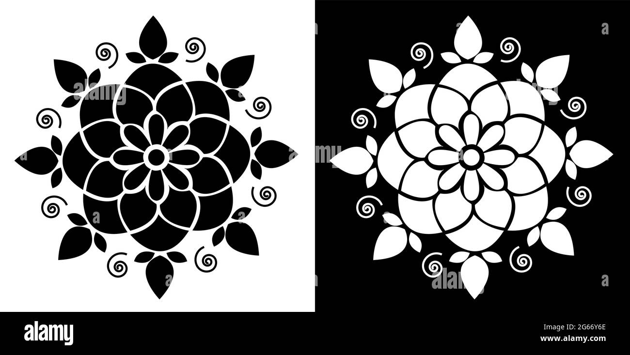 Festive rangoli Black and White Stock Photos & Images - Alamy