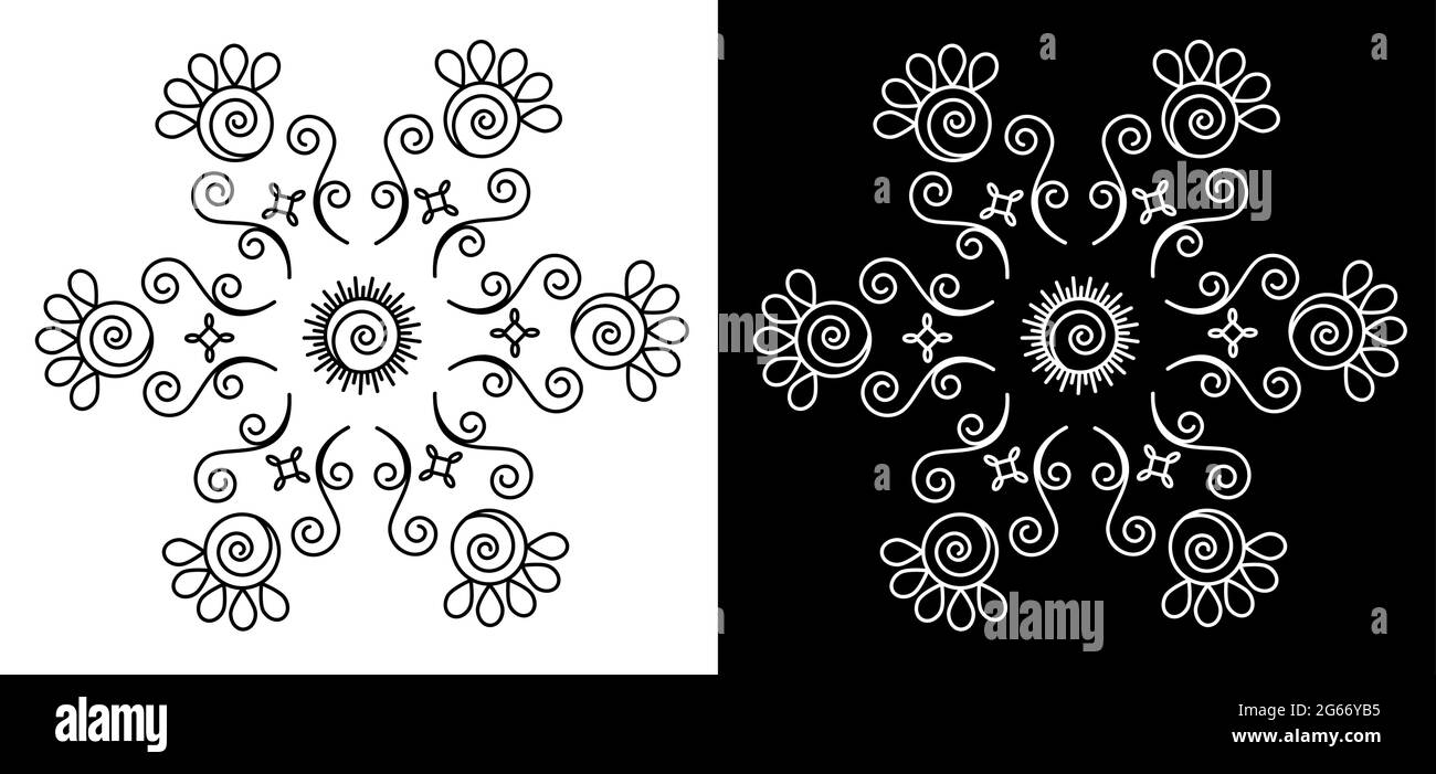Festive rangoli Black and White Stock Photos & Images - Alamy