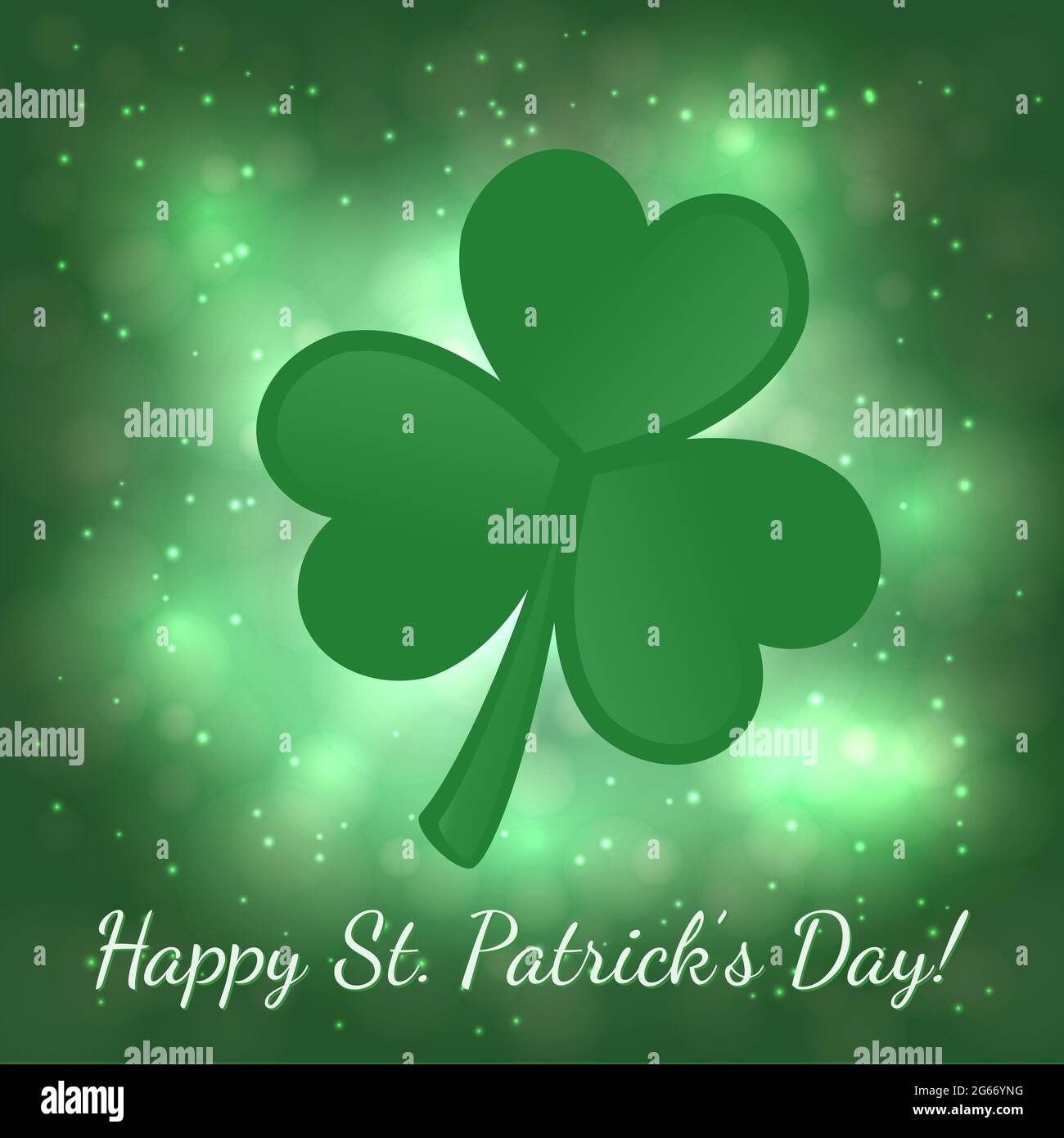 St. Patrick's Day greeting card on a bright green background with ...