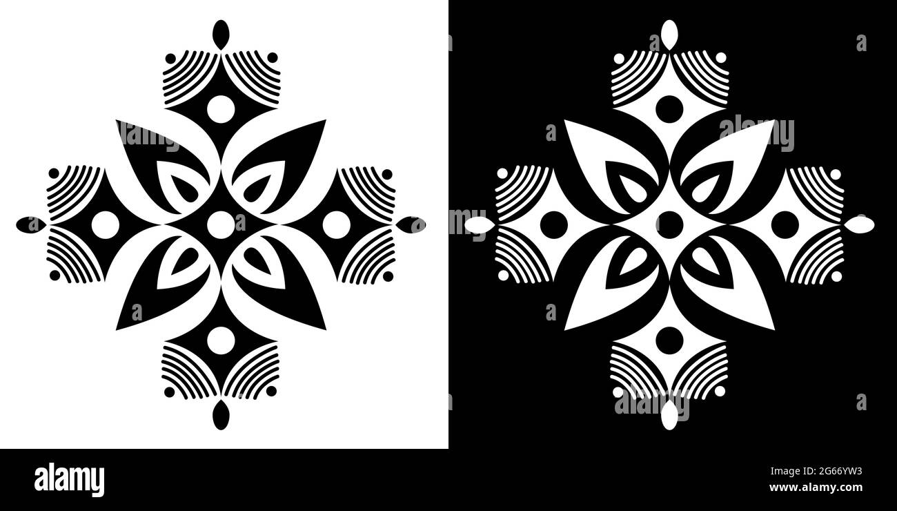 Festive rangoli Black and White Stock Photos & Images - Alamy