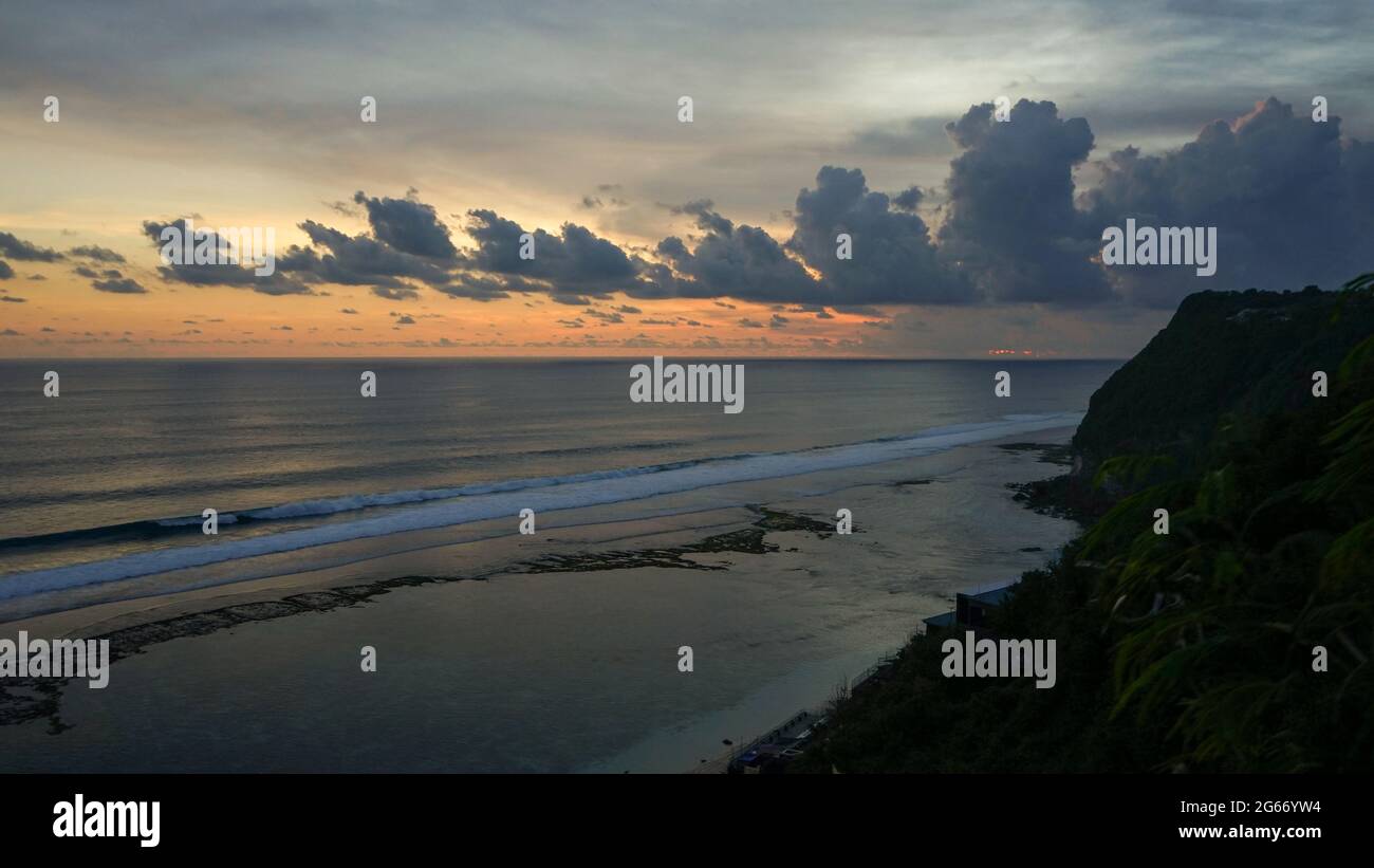 Beautiful beach landscape at sunset Stock Photo - Alamy
