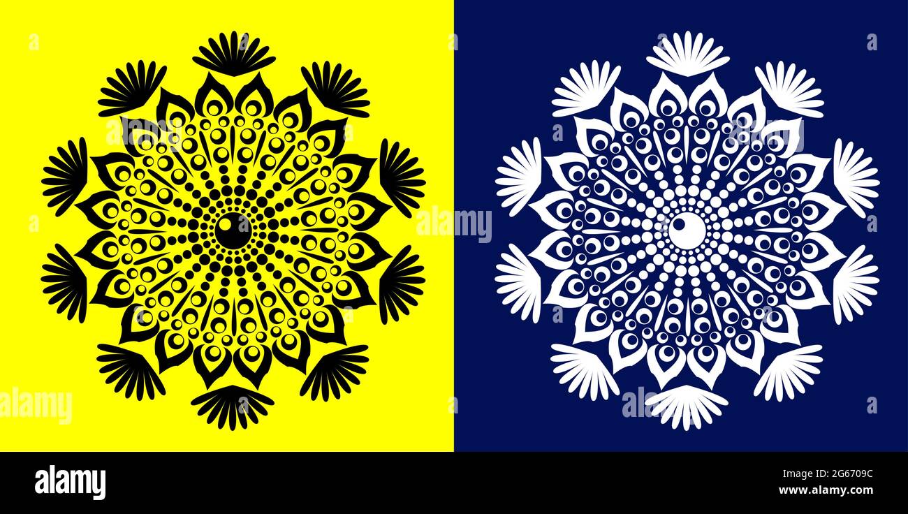 Indian Traditional and Cultural Rangoli Mandala design concept of ...