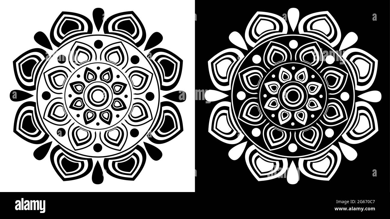Indian Traditional and Cultural festive Rangoli Mandala design concept ...