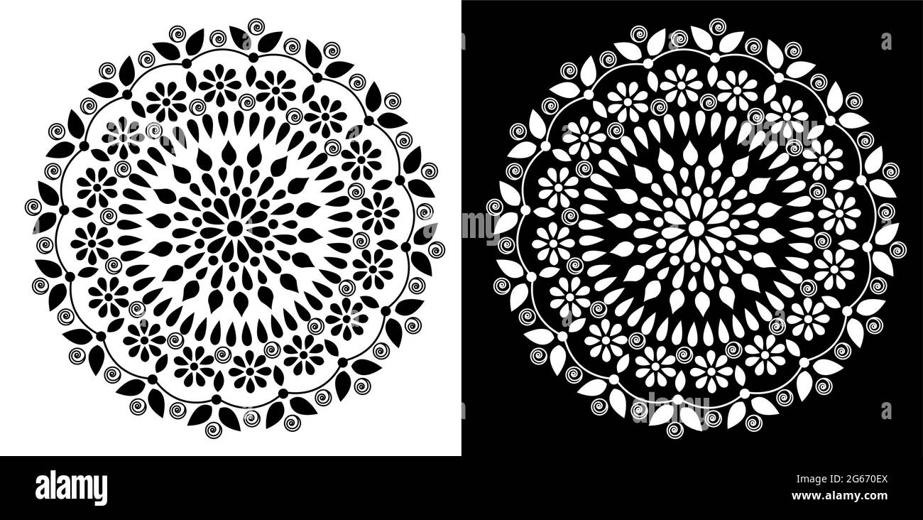 Indian Traditional and Cultural festive Rangoli Mandala design concept ...