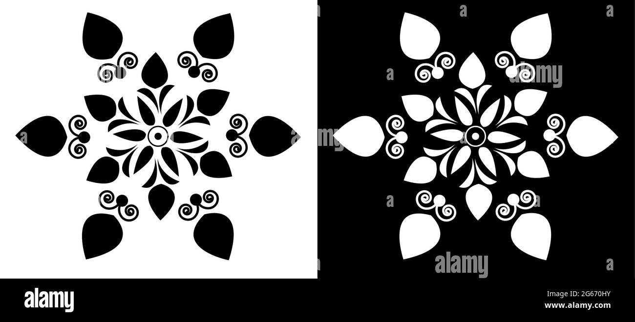 Festive rangoli Black and White Stock Photos & Images - Alamy