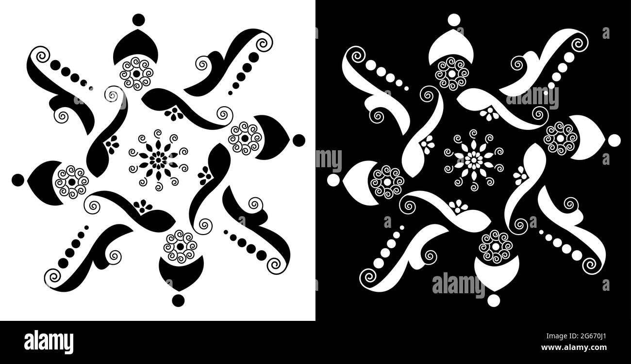 Festive rangoli Black and White Stock Photos & Images - Alamy