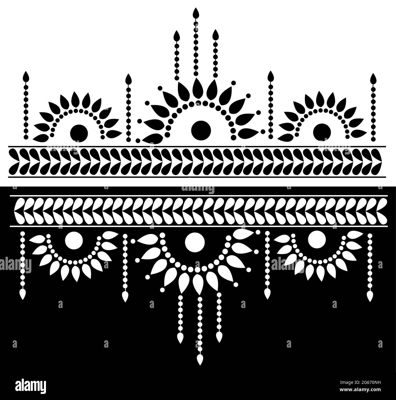 Indian Traditional and Cultural Border design concept of floral line ...