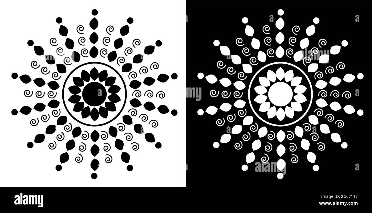 Indian Traditional and Cultural festive Rangoli Mandala design concept ...