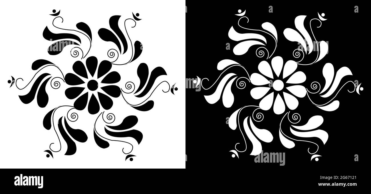 Festive rangoli Black and White Stock Photos & Images - Alamy