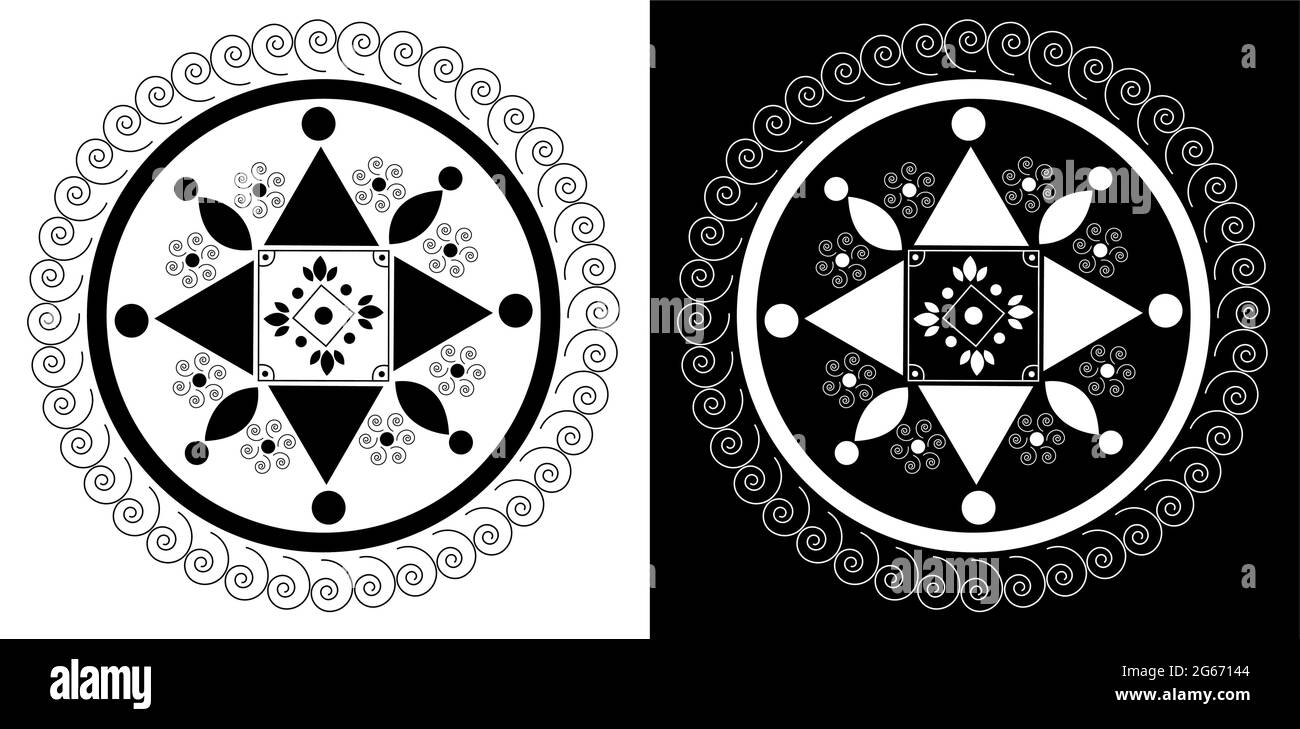 Indian Traditional and Cultural festive Rangoli Mandala design concept ...