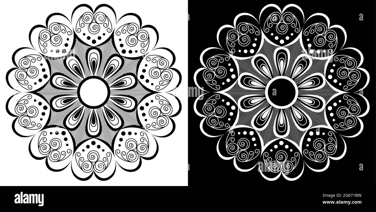 Indian Traditional and Cultural festive Rangoli Mandala design concept ...