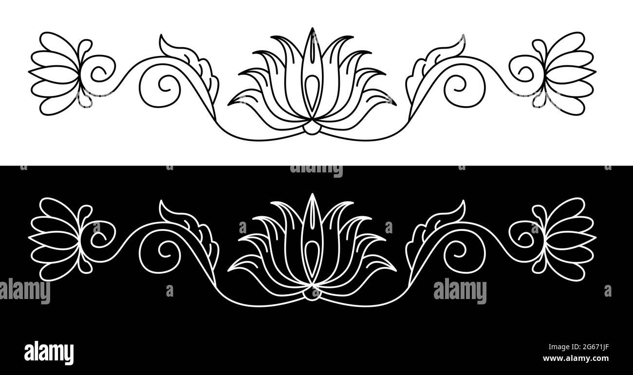 Indian Traditional and Cultural Border design concept of floral line ...