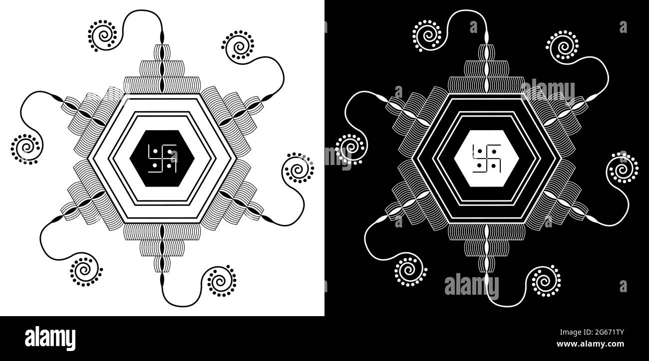 Festive rangoli Black and White Stock Photos & Images - Alamy