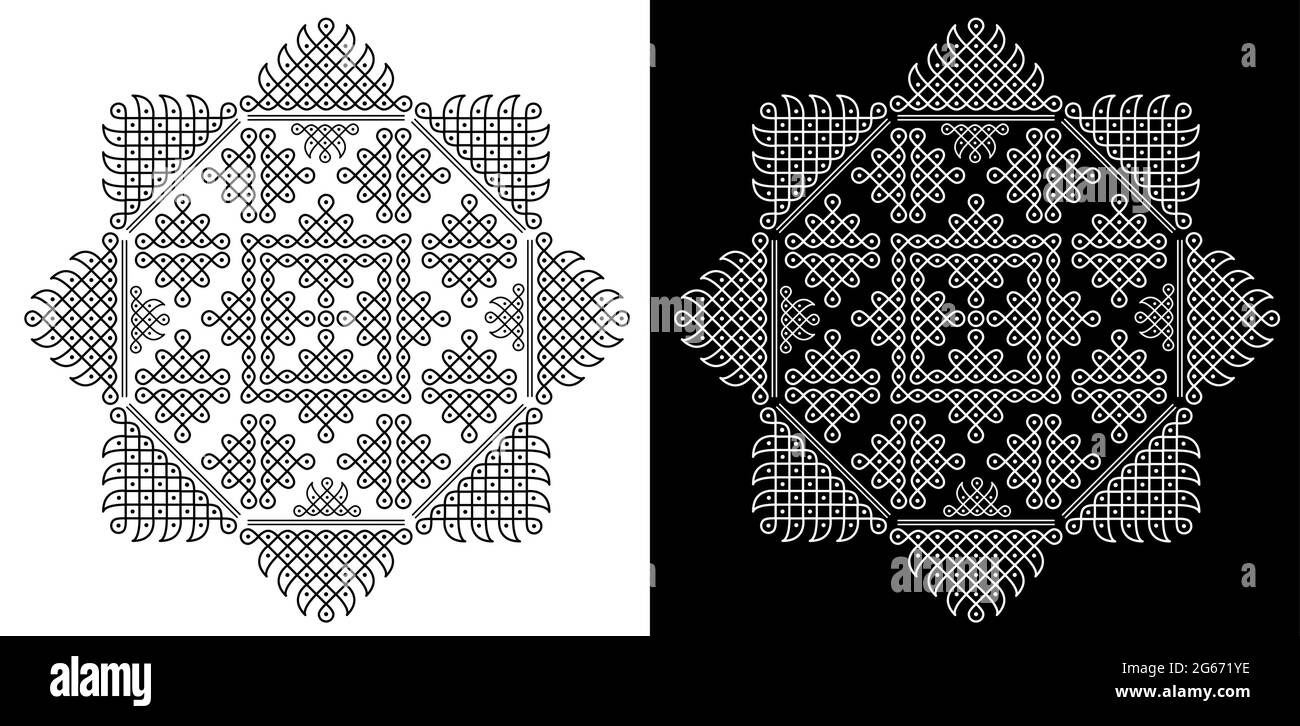 Indian Traditional and Cultural Rangoli or Kolam design concept of ...