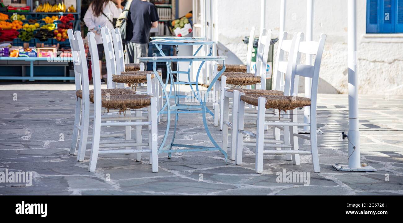 Typical greek cafe hi-res stock photography and images - Alamy
