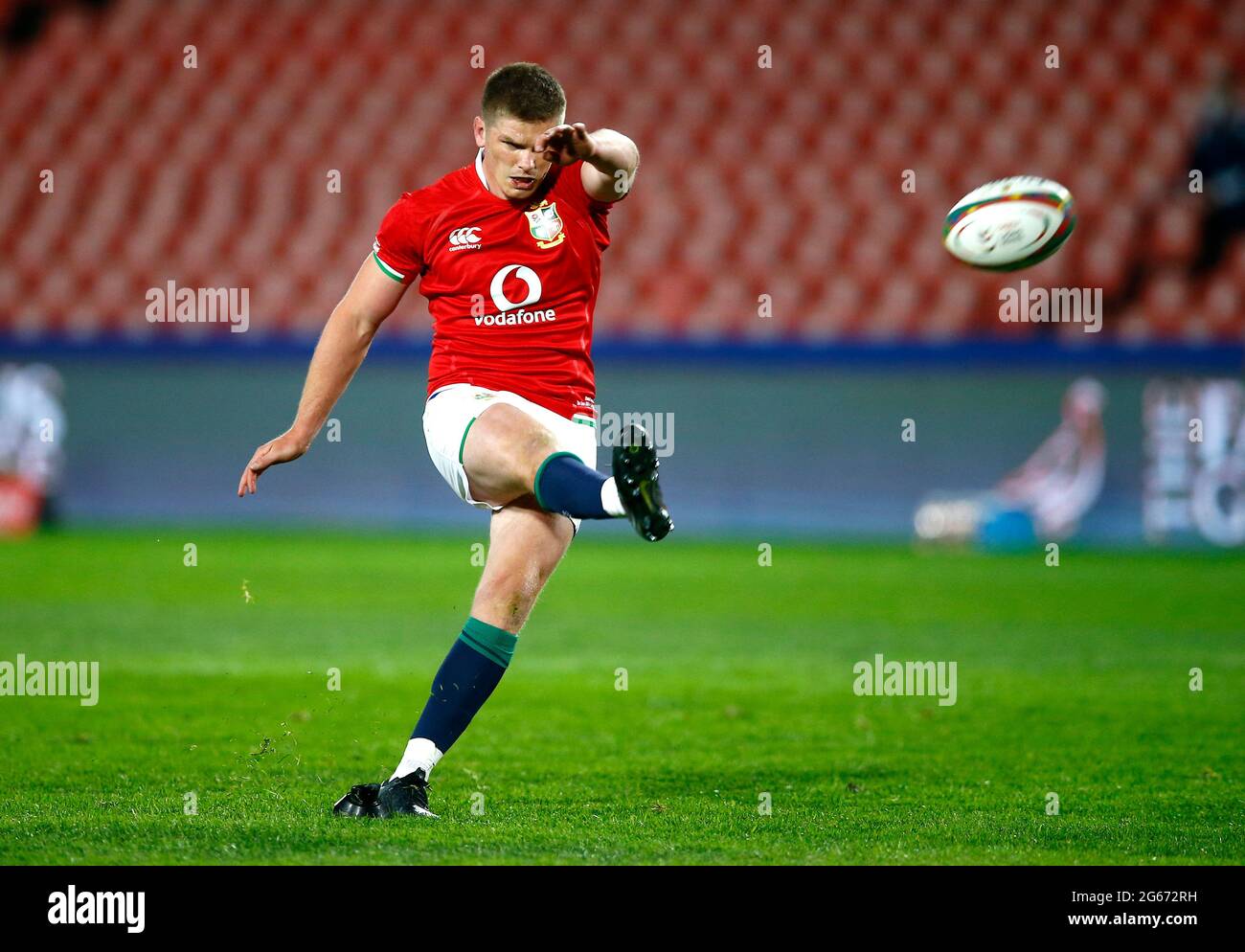 British & Irish Lions' Owen Farrell scores his side's second conversion of the game during the ...