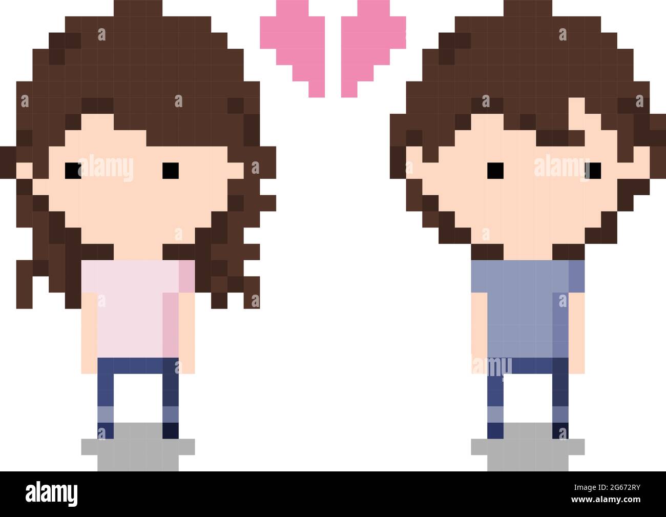 Retro style pixel heart Cut Out Stock Images & Pictures - Alamy