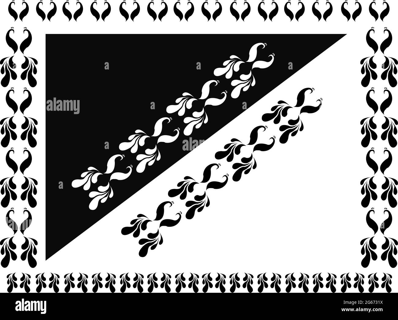 Border rangoli Black and White Stock Photos & Images - Alamy