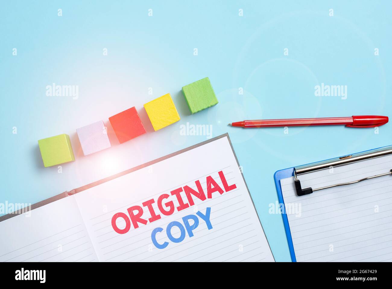 Writing displaying text Original Copy. Conceptual photo Main Script ...