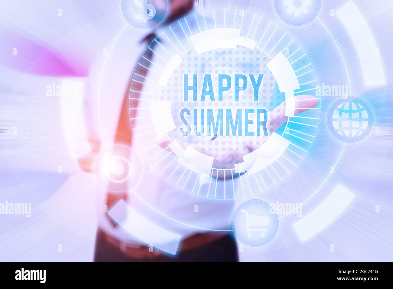 Hand writing sign Happy Summer. Business approach Beaches Sunshine ...