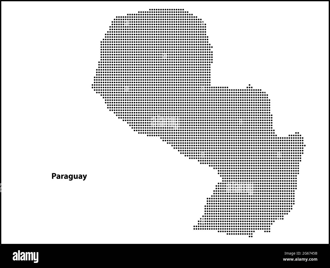 Vector halftone Dotted map of Paraguay country for your design, Travel ...