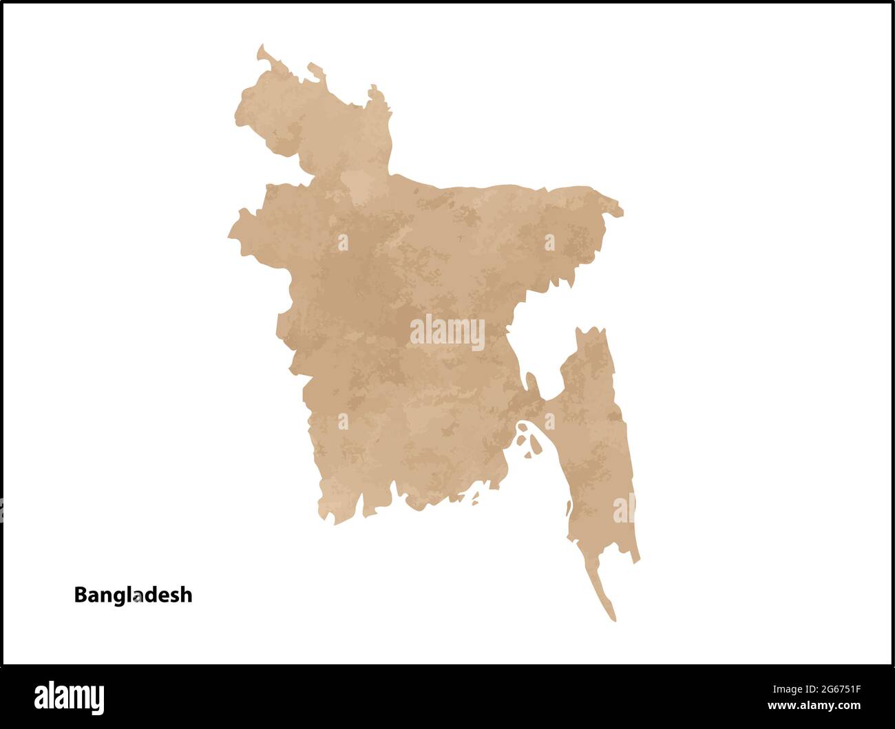 Old vintage paper textured map of Bangladesh Country - Vector ...