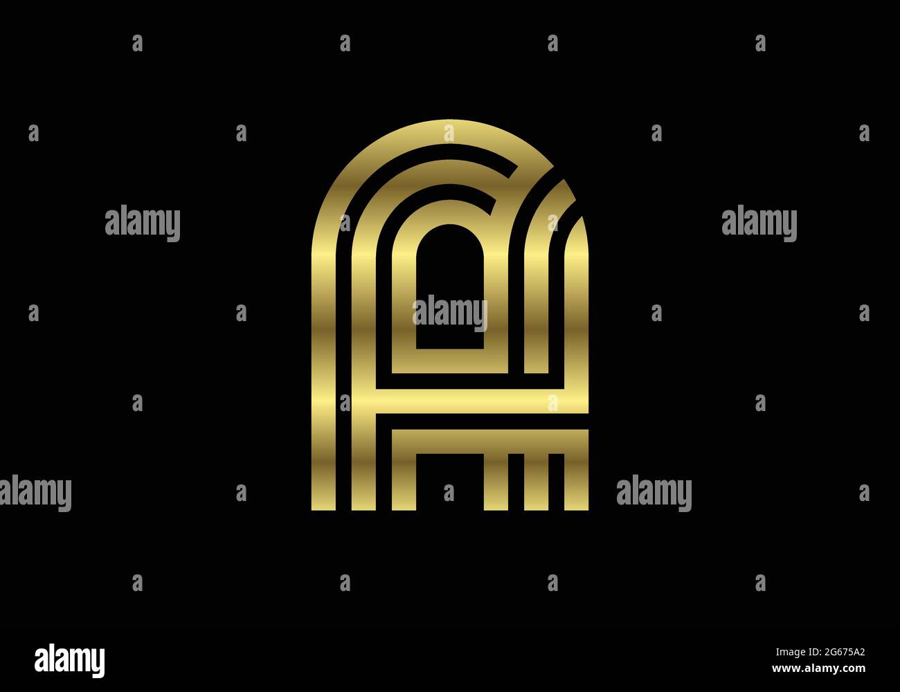 Golden Capital Lines Letter A. Creative Line Letters Design, Graphic ...