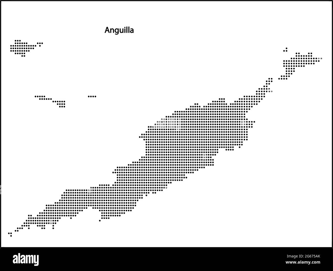 Anguilla flag map Black and White Stock Photos & Images - Alamy