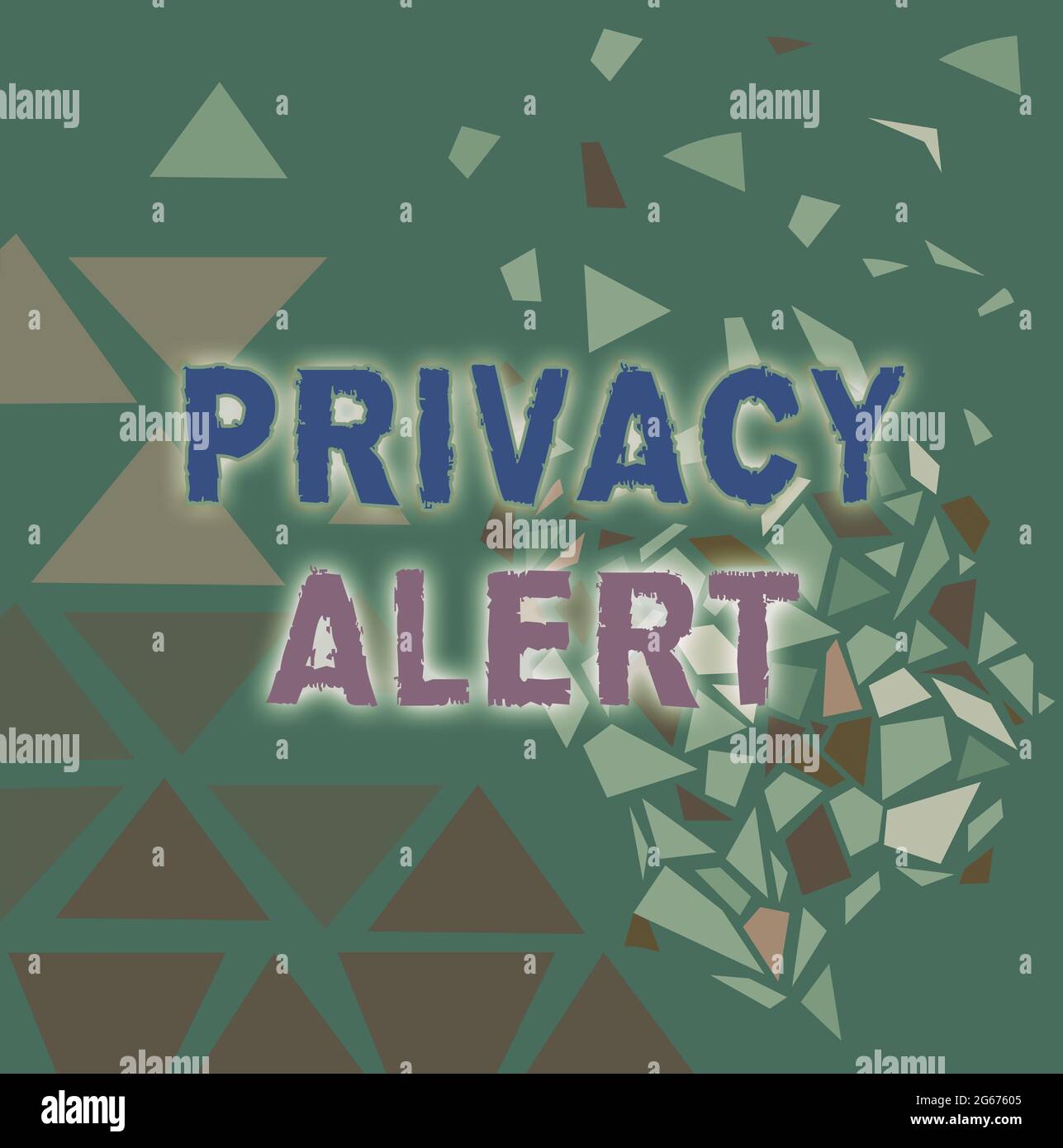 Conceptual caption Privacy Alert. Business showcase warns the user from ...