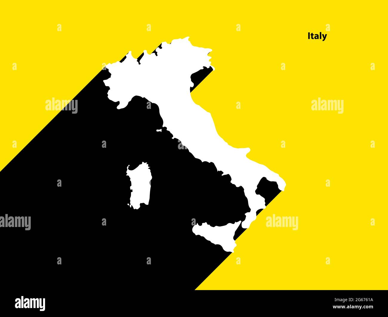Italy map black silhouette hi-res stock photography and images - Alamy